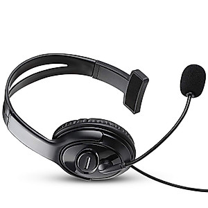 PS5 PS4 Unilateral Headset, 3.5mm Wired Online Gaming One Ear Headphone with Microphone for Playstation 5 4, PS4 Pro PS4 Slim Controller, Nintendo Switch, Laptop, Smartphone, Office Business