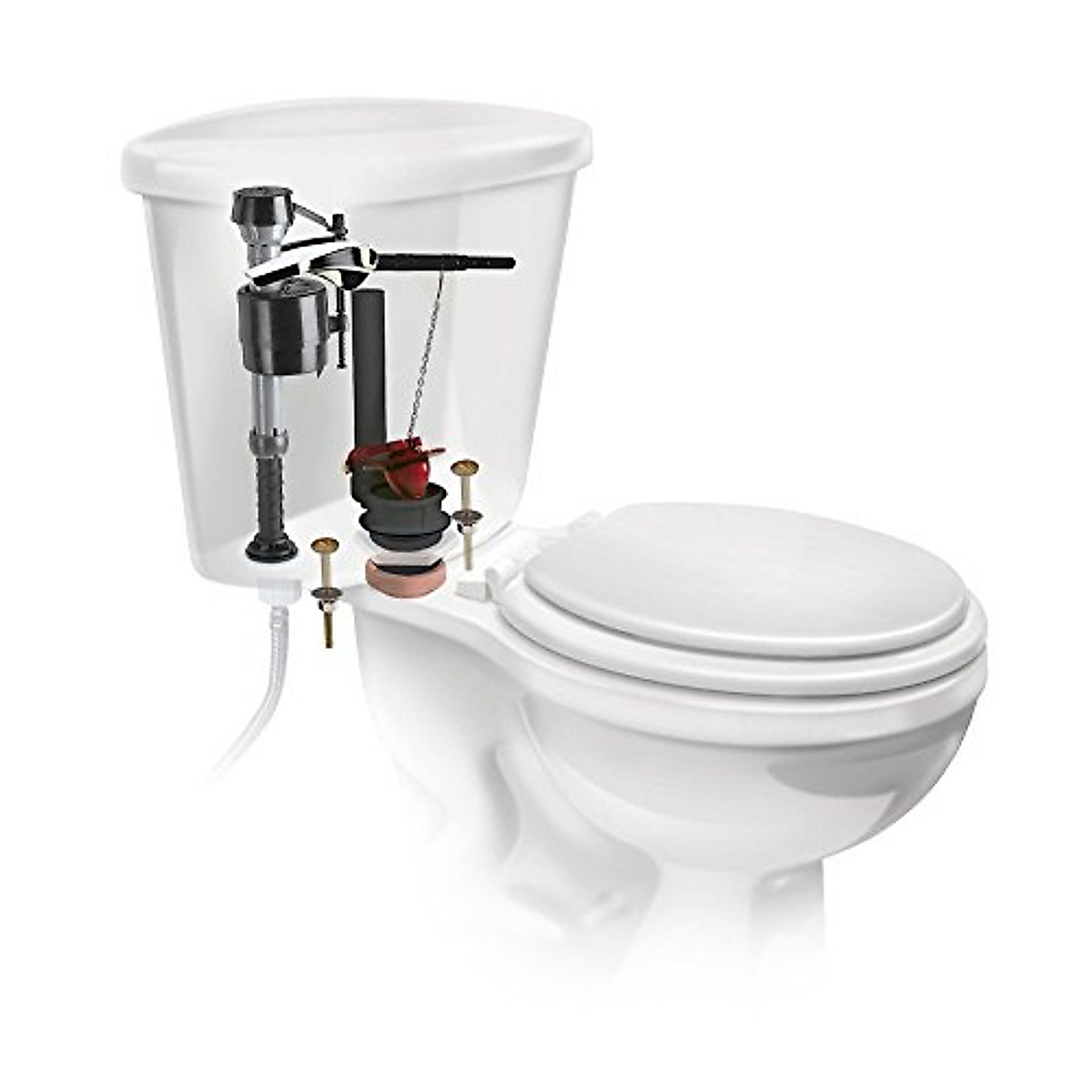 Fluidmaster 400AKR Universal All in One Toilet Repair Kit for 2-Inch Flush Valves, Easy Install