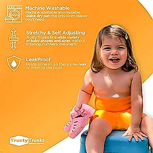 Reusable Swim Diaper, The ONLY Leakproof, Sand-Proof Swim Diaper for Babies & Toddlers, Boys & Girls, Skin-Safe Silicone, Perfect for Pools, Ocean & Beach