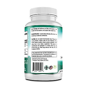Best Earth Naturals AcneSupplement Formula Blemish Blocker Helps Promote Clear, Radiant, Healthy Skin + Fights Blemishes from Within