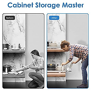 G-TING Pull Out Cabinet Organizer, Heavy Duty Slide Out Pantry Shelves Sliding Drawer Storage for Home, Kitchen, Bathroom, 13.97" W x 20.98" D, Request at Least 15 inch Cabinet Opening(2 Pack, Silver)