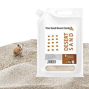 Tfwadmx Hamster Desert Bath Sand 5.5LB Small Animals Dust Free Bathing Sand Gerbil Cleansing Potty Litter Sand for Chinchilla Rat (Fine Sand)
