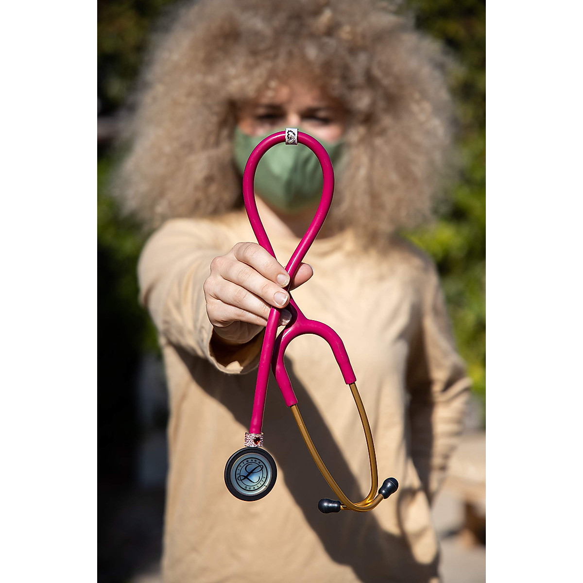 charMED Stethoscope Charm, Pink Leopard