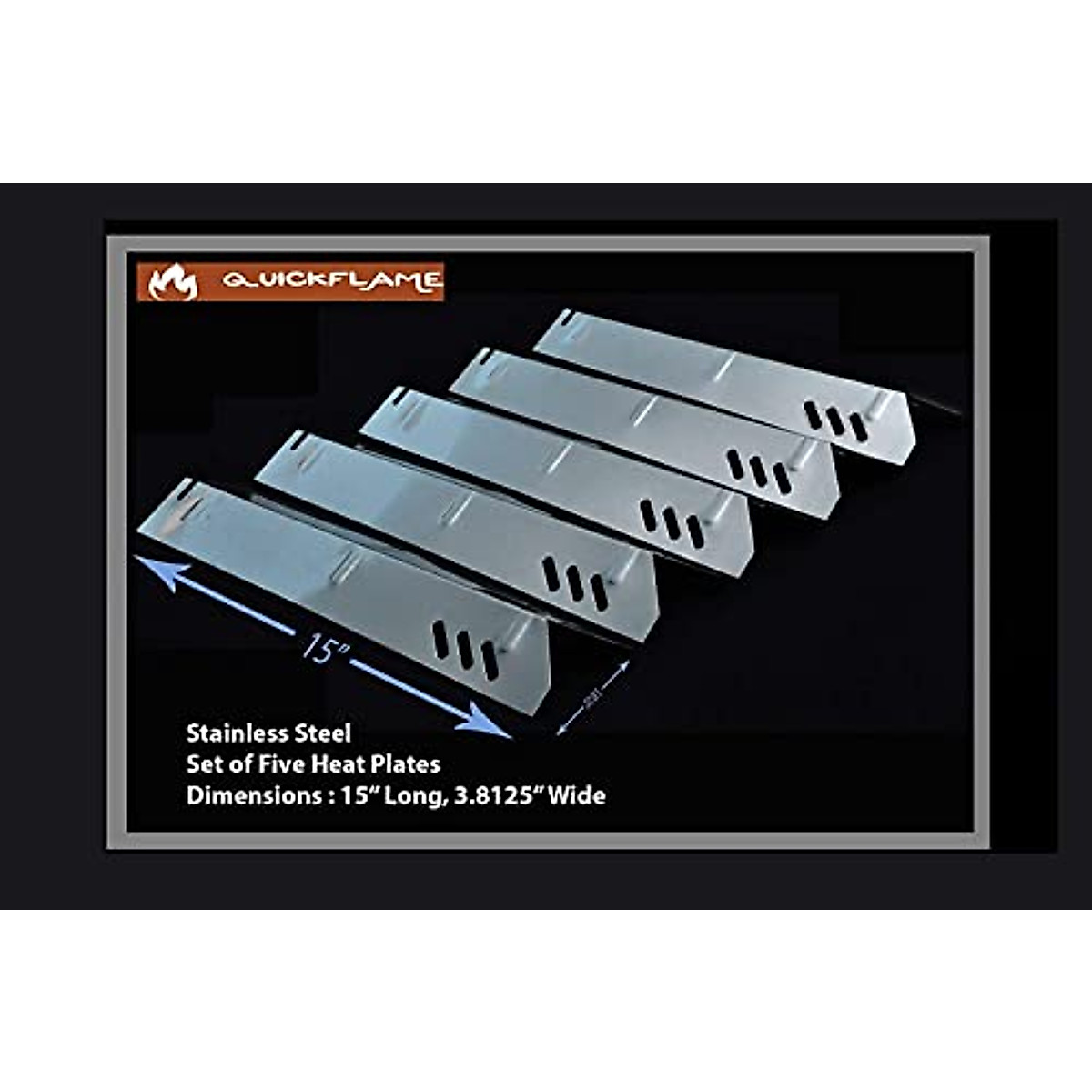 Quickflame Grill Drip Pans Adjustable Grease Tray and Heat Plates Set Fit for DynaGlo, Uniflame, BHG, Backyard Grill Models -(30")
