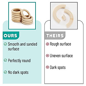 Mr. Pen- Wooden Rings, 2.7", 10 Pack, Wooden Rings for Crafts, Wood Rings, Macrame Rings, Wood Rings for Crafts, Wooden Ring, Wooden Rings for Macrame, Craft Rings, Wood Ring, Wood Teething Ring