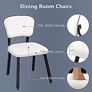 Tatub Dining Chairs Set of 2, Mid Century Modern Kitchen Chairs, Upholstered Dining Room Chairs with Soild Wood Legs for Kitchen Living Room Study Room (Beige)