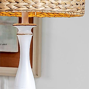 Crestview Collection Evolution Harper Resin Rattan Floor Lamp in White