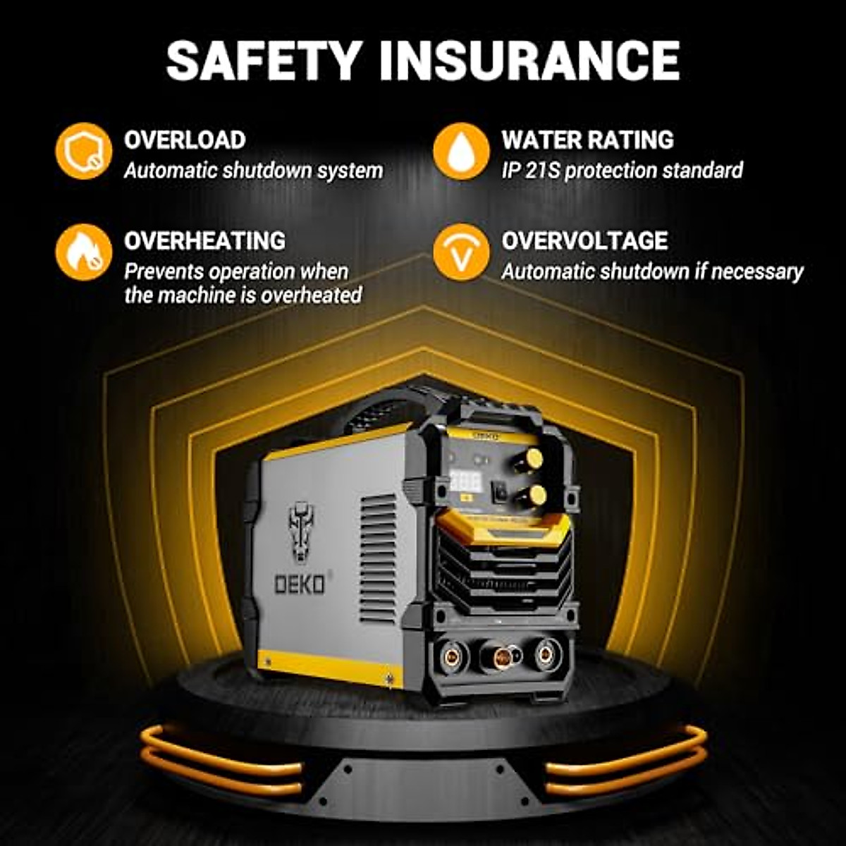 DEKOPRO TIG Welder 200A High Frequency 110/ 220V Dual Voltage Welder Machine, TIG/Stick/Arc 2 in 1 Welding Machine