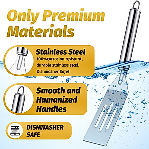 4 Pieces Mini Brownies Serving Spatula Stainless Steel and Silicone Spatula Nonstick Serve Turner Cookie Spatula Slotted Spatula for Kitchen Cutting and Serving Desserts Small Frying Pan Cookie