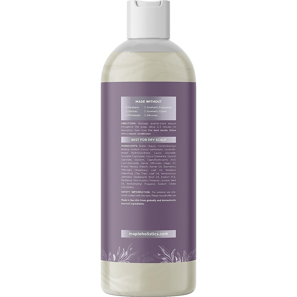 Sage and Rosemary Shampoo Sulfate Free - Sage Oil Clarifying Shampoo for Build Up and Scalp Moisturizer - Oily Hair Shampoo for Greasy Hair and Dry Scalp Treatment with Essential Oils for Hair