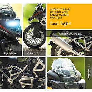 Diecast Motorcycle Toy - Pull Back Toy Cars with Sound and Light Toy,Motorcycle Toys for Boys,Toys for 3-9 Year Old Boys (Blue)