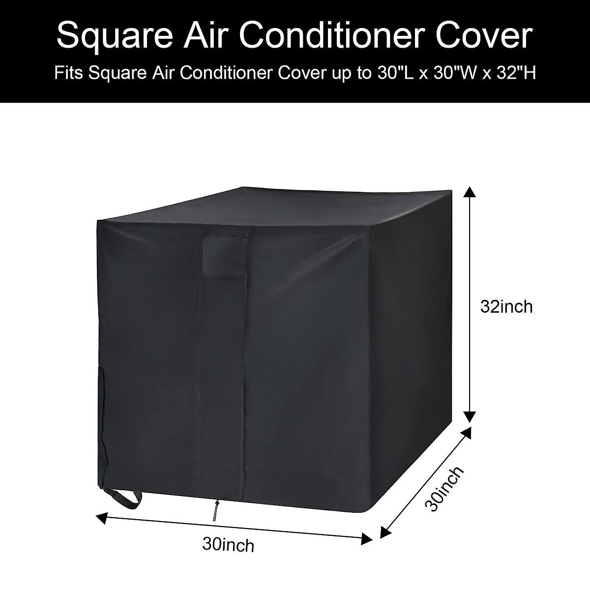Aidetech Air Conditioner Cover for Outside Units 30x30x32 inches,Central AC Covers for Winter-Windproof Square AC Unit Covers Outdoor