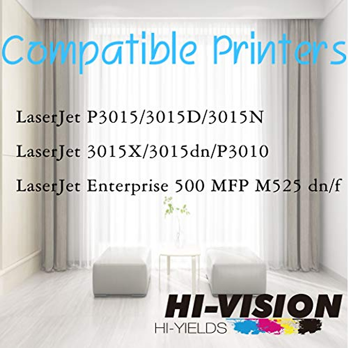 Hi-Vision Hi-Yield Compatible 255X ce255x Toner Cartridge Replacement for 55X Used for HP P3015/ 3015D/ 3015N/ 3015X/ 3015dn/ P3010, Enterprise 500 MFP M525dn/M525f, (1x Black)