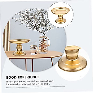 NOLITOY 2pcs Snack Anniversaries Center Tray Display Bowls Cups Plate Dish Decoration Wedding Snacks Salad Metal Plates Pedestal Container Round Trifle for Party Birthday Weddings