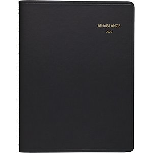 2022 Weekly Appointment Book & Planner by AT-A-GLANCE, 7" x 8-3/4", Black (7086505)