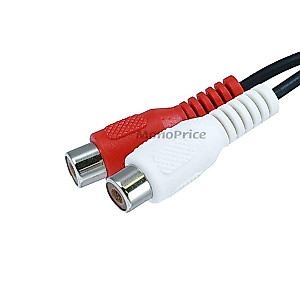 Monoprice Audio/Stereo Cable - 0.5 Feet - Black | RCA Plug/2 RCA Jack, Mono Source to Stereo System