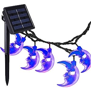 AMZSTAR Moon Light String,15.75ft 20 LED Solar Fairy String Light for Outdoor, Garden, Home, Wedding, Christmas Party and Holiday,Waterproof Decoration Lights (Blue)