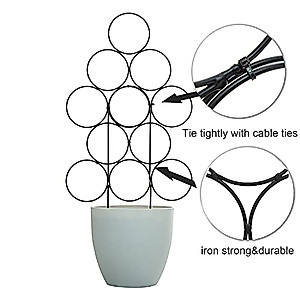 4 Pack Indoor Trellis Small Trellis for Potted Plants, 15.7 Inch Stackable House Plant Trellis for Climbing Plants, Indoor Plant Trellis Decorate Plant as Christmas Tree, Metal Trellis for Ivy Vine