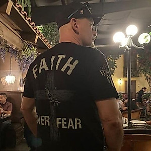 Warrior 12 Faith Over Fear T-Shirt, Christian Shirts for Men, God Shirts for Men, Military, Patriotic, Apparel - Black, Medium