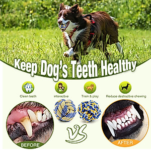 Large Dog Toys for Aggressive Chewers, 12 Pack Tough Dog Chew Toys for Large Dogs, Heavy Duty Tug of War Dog Toy, Indestructible Dog Rope Toy for Medium and Big Breed, 100% Cotton for Teeth Cleaning