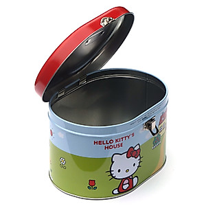 Hello Kitty House Oval Tin Train Case/Sewing Box