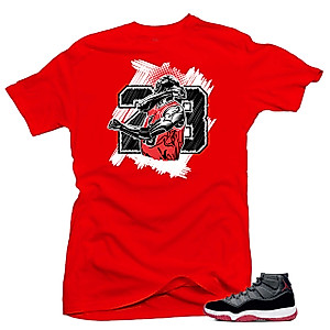 Jordan 11 Bred 2019 Match Shirts (Jordan 11 Bred 2019 - Goat 23 (Red), L)