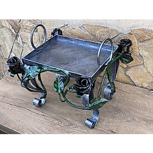 Breakfast in bed tray, table, iron anniversary gift for her, rose, floral, serving tray, coffee table, iron gift, iron gift for her, bed tray, tray