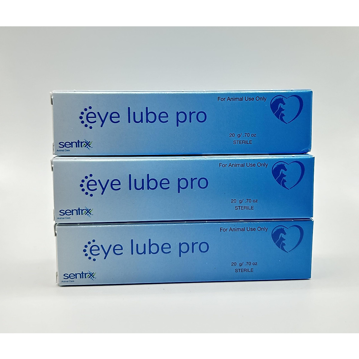 Sentrx Eye Lube Pro, Hyaluronic Acid Drops for Dogs, Cats, Horses, Dry Eye & Redness Relief Ointment, 20g, Pack of 3