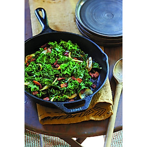 Lodge Cast Iron Skillet with Red Mini Silicone Hot Handle Holder, 8-inch