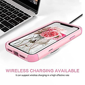 BENTOBEN iPhone 11 Case, Phone Case iPhone 11, Heavy Duty 3 in 1 Full Body Rugged Shockproof Hybrid Hard PC Soft TPU Bumper Drop Protective Girls Women Boy Men Covers for iPhone 11 6.1", Pink Design