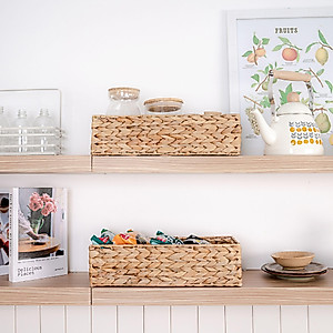 M4DECOR Set 2 Toilet Paper Storage, Toilet Paper Basket for Back of Toilet, Toilet Basket Tank Topper, Toilet Paper Storage Basket, Towel Baskets for Bathroom Storage (2 Packs 4.0x6.25x14.25 inches)