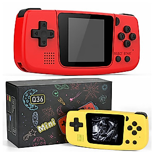 HKYRD Powkiddy Q36 Mini Handheld Game Console Retro Open Source System 32G/2000 Games (Red)