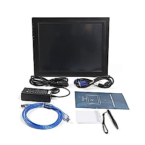 Ghankopd 17 Inch LED Monitor with Multi-Position POS Stand, USB VGA VOD HDMI Monitor Touchscreen POS 300 Cd/M2 Built-in Touch Screen Display - 1280 * 1024 Resolution VGA for PC/POS