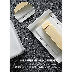 Sweese 318.101 Butter Dish with Lid, Butter Keeper with Handle - TBSP Markings, for Kerrygold, East and West Coast Butter, White