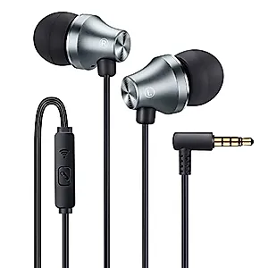 iRAG A101 Wired Earbuds Headphones Noise Isolating in-Ear Earphones with Microphone Remote with 3.5mm Plug in Audio Jack (Gun Metal)