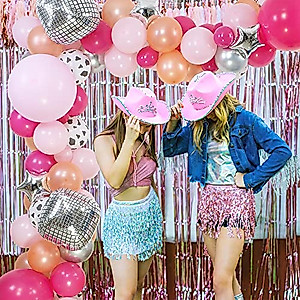 Cowgirl Bachelorette Balloon Arch Garland Kit, Western Disco Party Decorations with 22" 4D Disco Balls 16" LETS GO GIRLS Balloons for Last Disco Party Bridal Shower Western Cowgirl Party Decorations