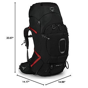 Osprey Aether Plus 70L Men's Backpacking Backpack, Black, Large/X-Large