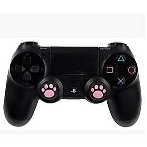 Analog Silicone Thumb Stick Grips Cap Joystick ThumbSticks Caps Cover for PS4 PS3 Xbox One Xbox 360 PS2 Game Controllers (4 x Pink Cat Dog Paw)