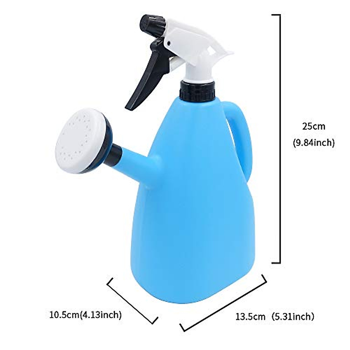 FEIBEN Watering Can with Sprayer for House Bonsai Plants,Blue 40.57oz/1200ml,2 in 1 Dual Use Balcony Disinfection Pressure Watering Pot