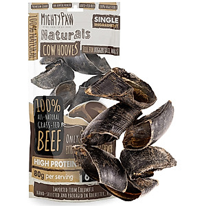 Mighty Paw Cow Hooves for Dogs (6 Pack) | Long Lasting Cow Hoofs for Dogs. Dog Chews Long Lasting. Dog Chew Bones. Dog Bones for Large and Medium Dogs. All Natural Dog Treats for Aggressive Chewers.