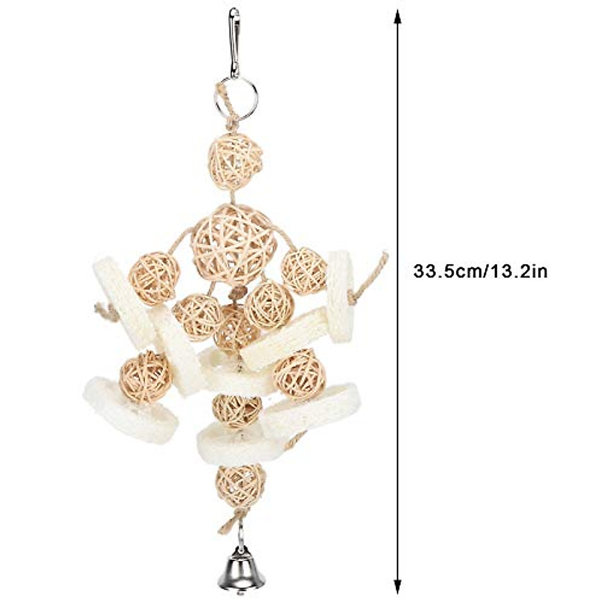 Rosvola Parrots Loofah Toy, Bird Rattan Ball String Firm for Play Toy for Large/Medium Size Parrots for Parrots Bite