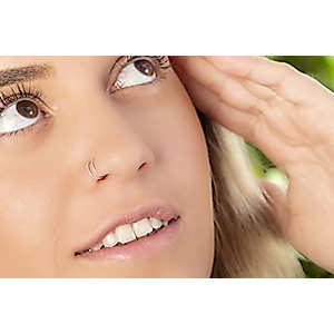 Spiral Silver Nose Ring 20 Gauge - Handmade Double Nose Hoop - 8mm Diameter 0.3 Inches Body Jewelry