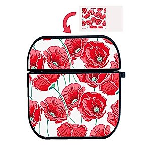 FUKiss 5 PCS Sublimation Hard Plastic Blanks Case Cover Compatible with AirPods 1 and AirPods 2 DIY Blank Case Gifts Personalized Printing Cases with Inserts Black