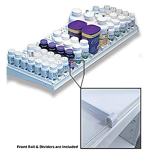 Retail Shelf Divider for Gondola, Wood or Glass Shelves - 10 48" L Front Rails & 200 12" D Dividers