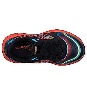 Saucony Wind 2.0 Sneaker, NEON/Black/RED, 2 US Unisex Big Kid