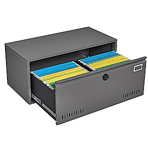 Aybihous3 File Cabinet with Digital Lock, Stainless Steel Full Metal Lateral File Cabinet,Heavy Duty Metal Storage Printer Stand for Home and Office (Black 1 Drawer)