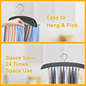 Resovo Upgrade Tank Top Hanger Closet Storage and Organizer for Closet Tank Top Organizer Space Saving 24 Metal Hooks Closet Organizer and Storage for Tank Top, Cami, Tie etc.
