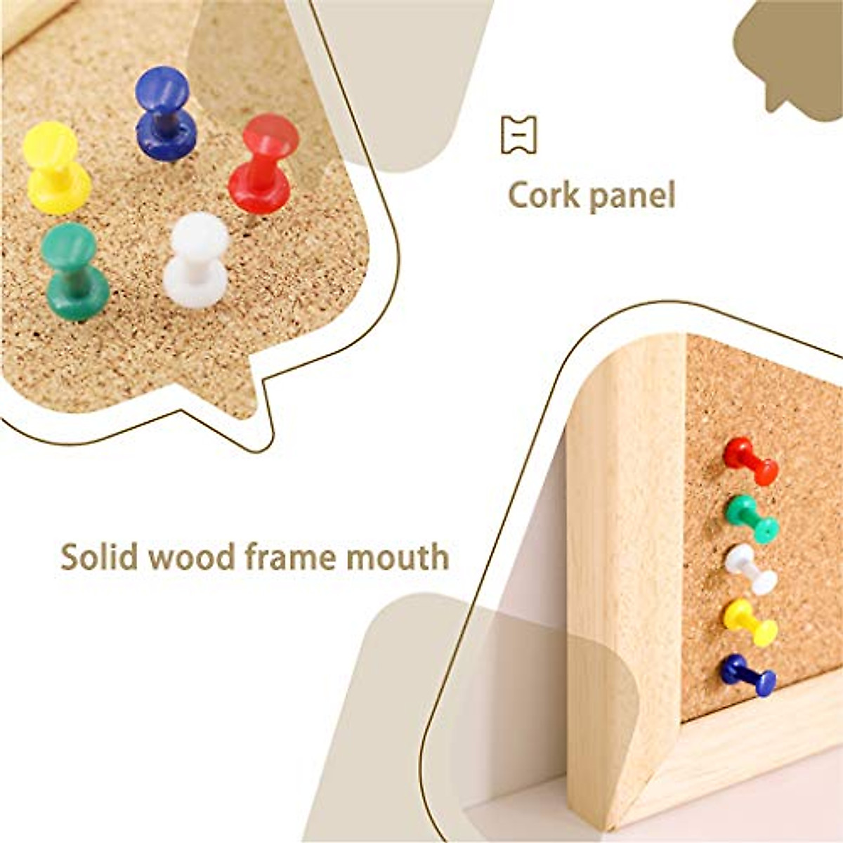 Cork Board Photo Wall, Home Pushpin Board, Message Board, Wall-Mounted Bulletin Board for Office or Classroom, Note Board