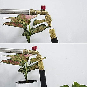 HQMPC Outdoor Spigot Hose Ball Valve Hose Bibb Garden Hose Connect Bibb Shut Off Valve No Lead Brass Stop Valve 1/2" MNPT Connect 3/4" GHT Outlet 1 Pcs