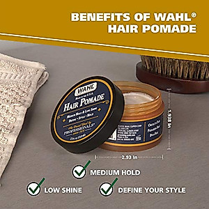 WAHL Hair Pomade for Styling with Essential Manuka/Meadowfoam Seed/Clove & Moringa Oil for Control Hold Shine - Model 805611A